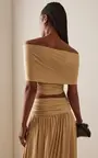 Arcina Ori Alessia Cropped Off-the-shoulder Top - Neutral