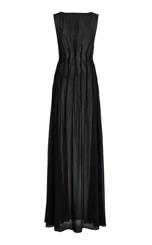 Arcina Ori Audrey Crepe-georgette Maxi Dress - Black