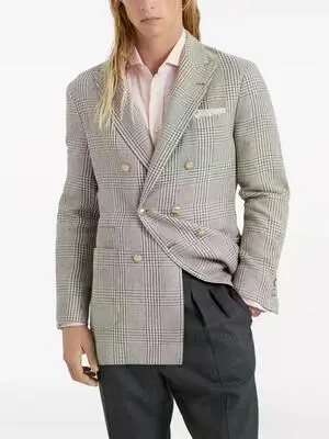 Brunello Cucinelli Puppytooth Double-breasted Blazer