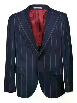 Brunello Cucinelli Pinstriped Buttoned Blazer