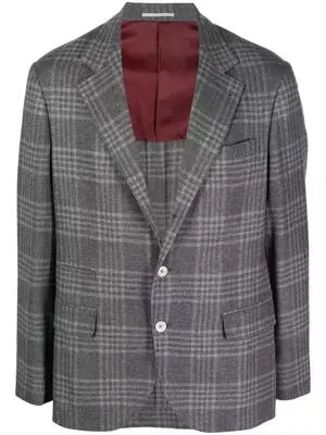 Brunello Cucinelli Check-pattern Wool-blend Blazer
