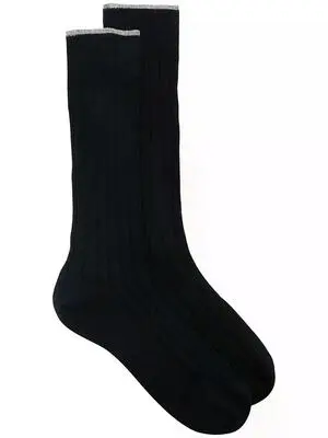 Brunello Cucinelli Ribbed Ankle Socks - Blue
