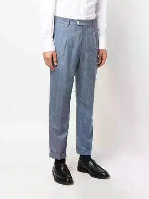 Brunello Cucinelli Pleated Wool-silk Tailored Trousers