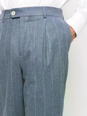 Brunello Cucinelli Pleated Wool-silk Tailored Trousers