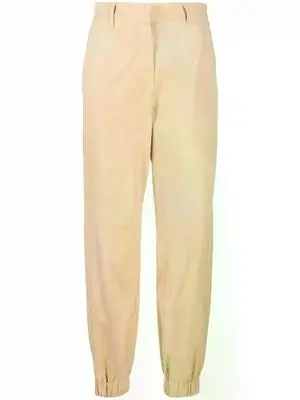 Brunello Cucinelli Cuffed-ankle Leather Trousers