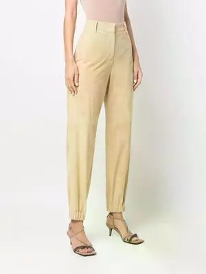 Brunello Cucinelli Cuffed-ankle Leather Trousers