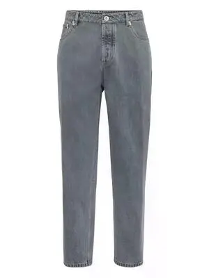 Brunello Cucinelli Cotton Straight-leg Jeans With Logo Detail