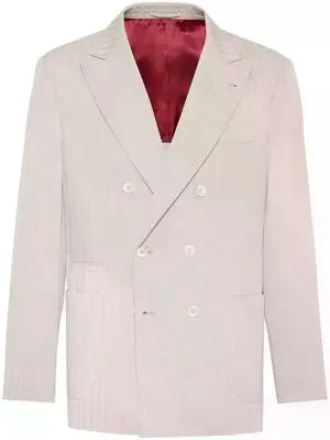 Brunello Cucinelli Striped Double-breasted Blazer
