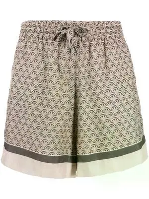 Brunello Cucinelli Graphic-print Silk Shorts
