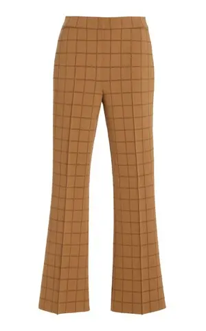 HIGH SPORT Windowpane Knit Kick Pants Tan