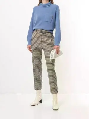 Brunello Cucinelli Checked Cropped Trousers