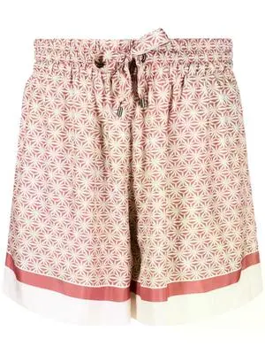 Brunello Cucinelli Geometric-print Silk Shorts