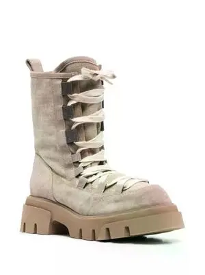 Brunello Cucinelli Eyelet-embellished Leather Boots
