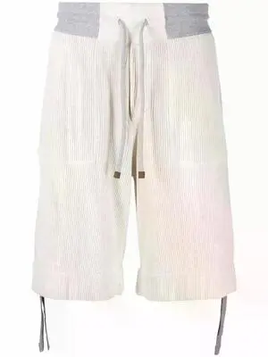 Brunello Cucinelli Corduroy-detail Bermuda Shorts - Neutrals