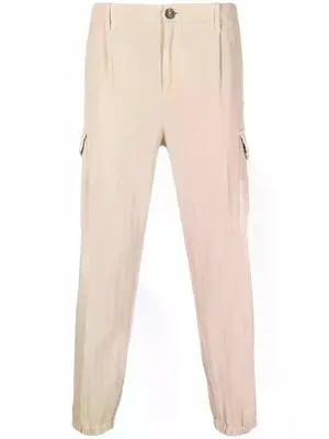 Brunello Cucinelli Tapered Cotton Trousers - Neutrals