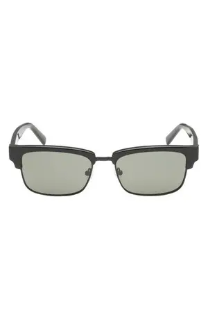 Abercrombie 55mm Square Sunglasses - Shiny Black /green Lens