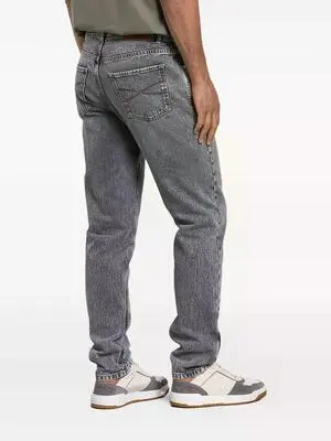 Brunello Cucinelli Embroidered-pocket Straight-leg Jeans