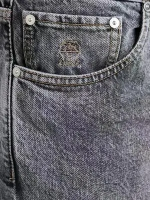 Brunello Cucinelli Embroidered-pocket Straight-leg Jeans