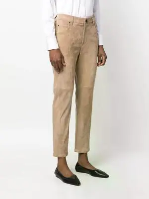 Brunello Cucinelli Cropped Suede Trousers