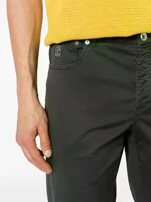 Brunello Cucinelli Logo-embroidered Straight-leg Trousers