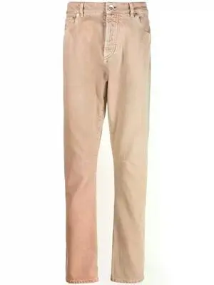 Brunello Cucinelli Embroidered Logo Straight Jeans - Neutrals