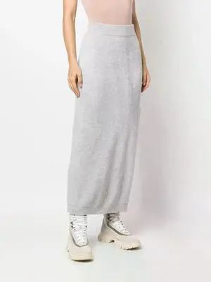 Brunello Cucinelli Ribbed-knit Side-slit Skirt