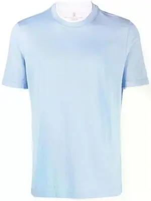 Brunello Cucinelli Crew-neck Cotton T-shirt - Blue