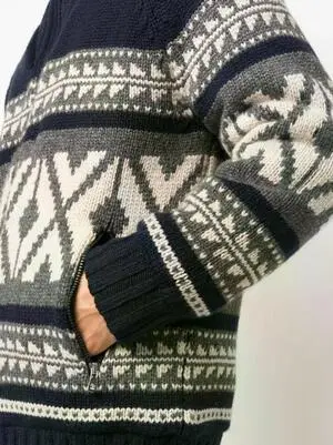 Brunello Cucinelli Argyle-check Zipped Cashmere Cardigan
