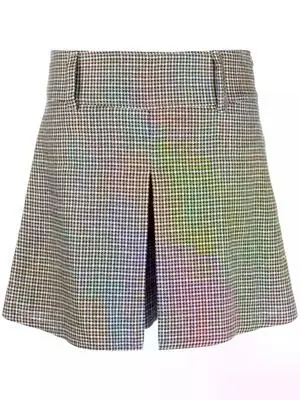 Brunello Cucinelli Houndstooth Linen-blend Skort