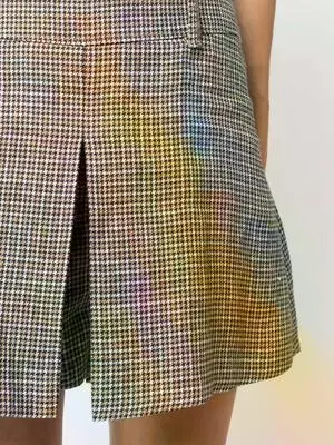 Brunello Cucinelli Houndstooth Linen-blend Skort