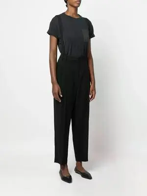 Brunello Cucinelli Cropped Brace-detail Trousers
