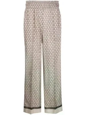 Brunello Cucinelli Printed Cropped Wide-leg Trousers