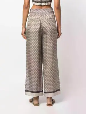 Brunello Cucinelli Printed Cropped Wide-leg Trousers