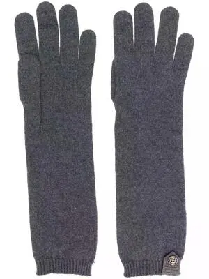 Brunello Cucinelli Cashmere-knit Elbow Length Gloves - Grey
