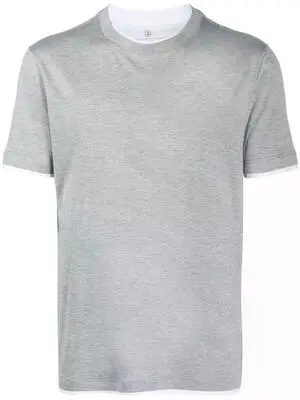 Brunello Cucinelli Layered-effect T-shirt - Grey