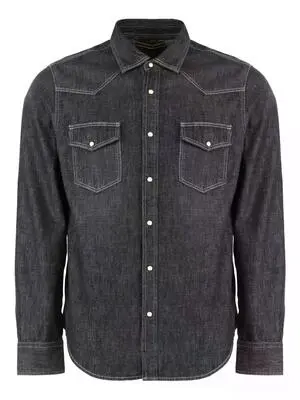 MOORER Denim Flap-pocket Shirt