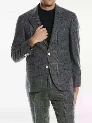 Brunello Cucinelli Checked Two-button Suit - Grey