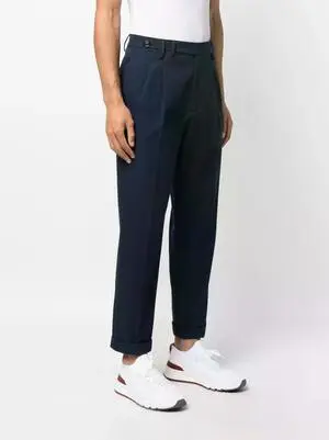 Brunello Cucinelli Pleated Cotton Tailored Trousers