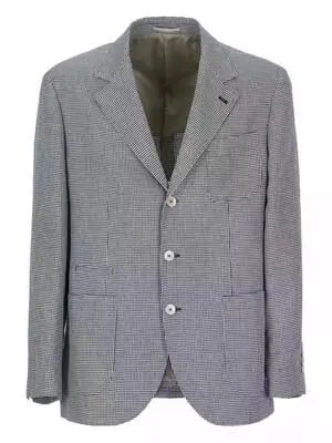 Brunello Cucinelli Pied-de-poule Linen Blazer
