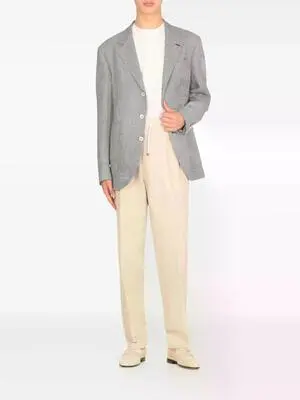 Brunello Cucinelli Pied-de-poule Linen Blazer