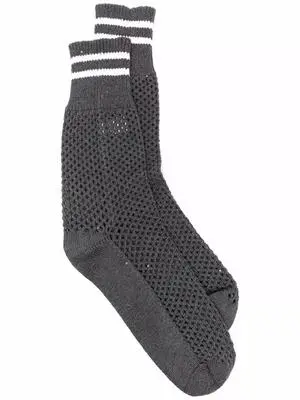 Brunello Cucinelli Striped Edge Mesh Socks - Grey