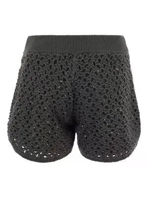 Brunello Cucinelli Sequin-embellished Crochet Short Shorts