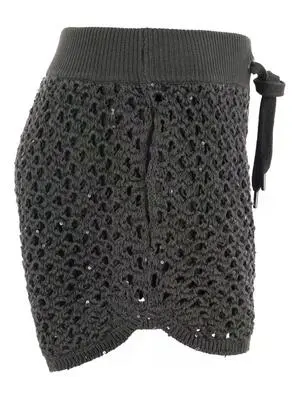 Brunello Cucinelli Sequin-embellished Crochet Short Shorts