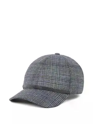 Brunello Cucinelli Prince Of Wales Check Baseball Cap - Grey