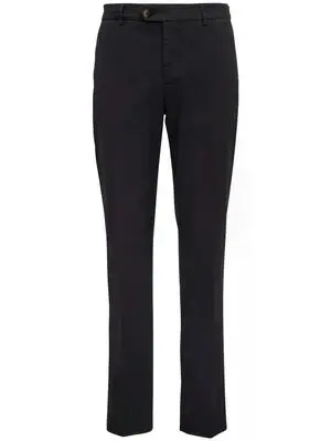 Brunello Cucinelli Straight-leg Cotton Trousers - Black