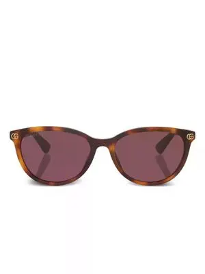 Gucci Gg-logo Tortoiseshell Sunglasses - Green