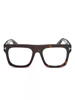 TOM FORD Square-frame Glasses With Clip-on Lenses - Brown