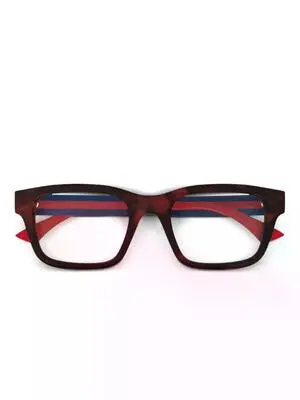 Gucci Rectangle-frame Glasses - Brown
