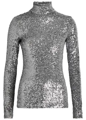 Rabanne Sequin-embellished Mesh Top