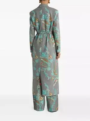 Etro Daffodil-print Double-breasted Coat